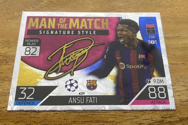 TOPPS MATCH ATTAX 2022-2023 MAN OF THE MATCH Firma Style Ansu Fati 432 EUR 2,17 - PicClick IT