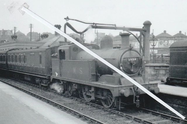 A VIEW OF LMS loco 1438 at leek station in c1940s (staffordshire) £1.50 ...