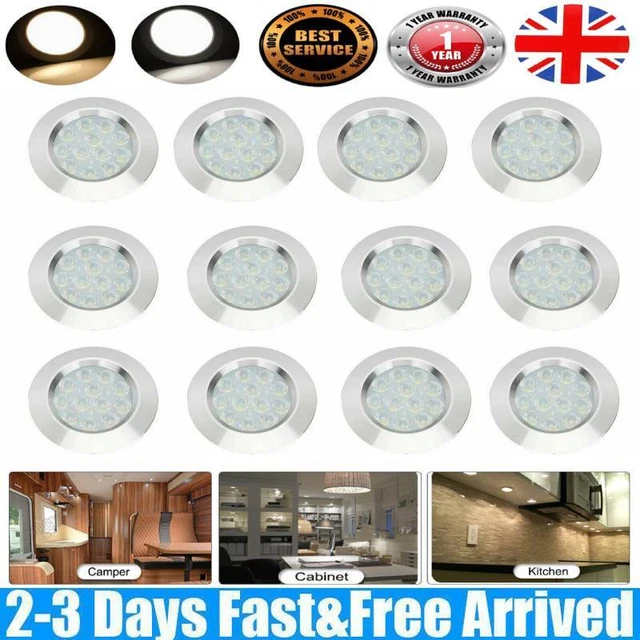 12V RECESSED LED Spot Ceiling Lights Camper Van Caravan Motorhome Boat ...