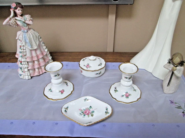 RARE VINTAGE SPODE Billingsley Rose Dressing Table Set £39.95 - PicClick UK