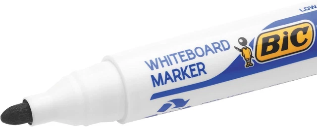 VELLEDA 1701 WHITEBOARD Marker Large Bullet Tip - Black Ink, Box of 12 ...