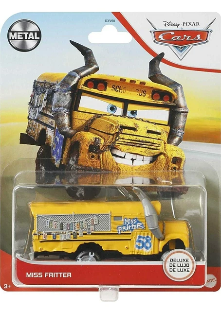DISNEY CARS PIXAR Miss Fritter Deluxe 1:55 Scale School Bus - Yellow ...