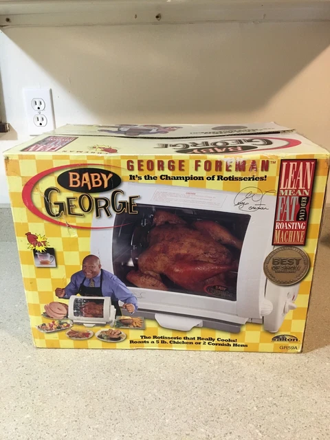 BABY GEORGE FOREMAN Rotisserie GR59A Lean Mean Fat Roasting Machine NEW ...