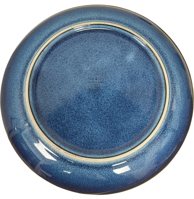 FOX & IVY Azzura Stoneware Dinner Plates Set of 3 Dishwasher Microwave ...