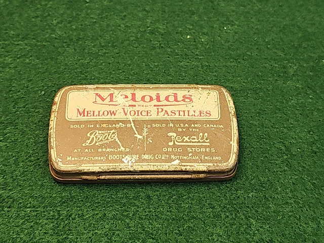 VINTAGE MELOIDS MELLOW Voice Pastilles Tin Throat Lozenges for Singers ...