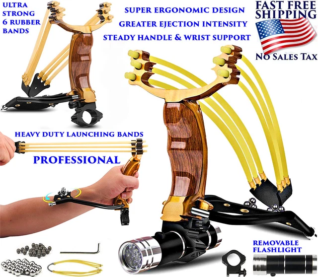 PROFESSIONAL ADJUSTABLE WRIST Laser Slingshot Lead Shot Catapult ...