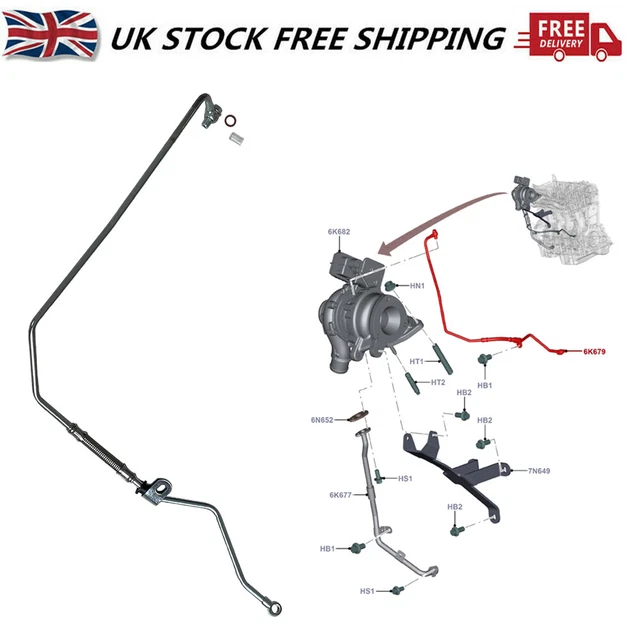 FOR FORD TRANSIT MK7 MK8 Custom 2.2 Turbo Oil Feed Pipe 1763650 BK2Q ...