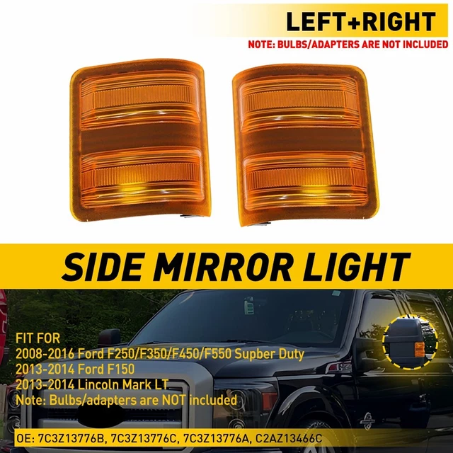 FOR 08-16 FORD F250/F350/F450/F550 SD Turn Signal Light Side Mirrors ...
