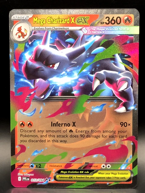 MEGA CHARIZARD X ex 013/094 Me02: Phantasmal Flames Holo £5.33 ...