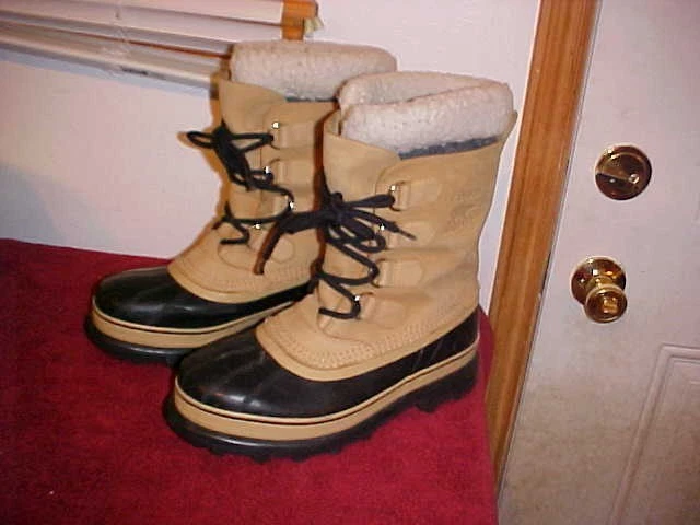MEN'S SOREL CARIBOU WINTER Waterproof Boots, Buff/Chamois, size 7 ...