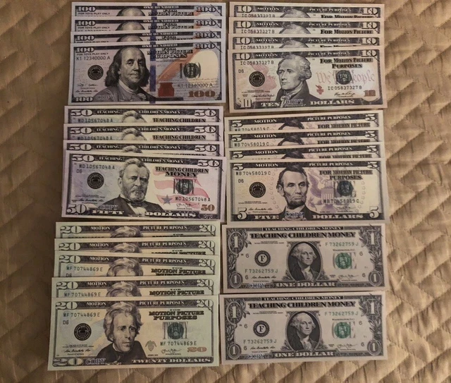 FAKE BANK GAMES PLAY MONEY KIDS CASH PAPER 23 PCS $$$ PARTY Fun - New ...