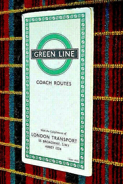 GREEN LINE COACHES BUS ROUTE MAP May 1949 - 1248/2725D/25 London ...
