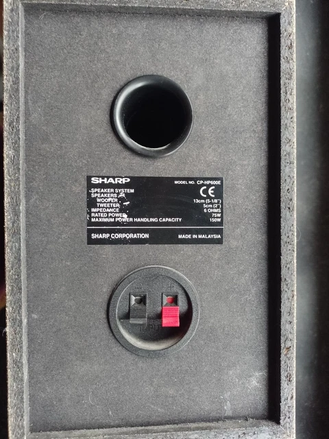 1X SHARP CP-H600E Hi-fi speaker, 6 ohms 75 watts (357) £5.00 - PicClick UK