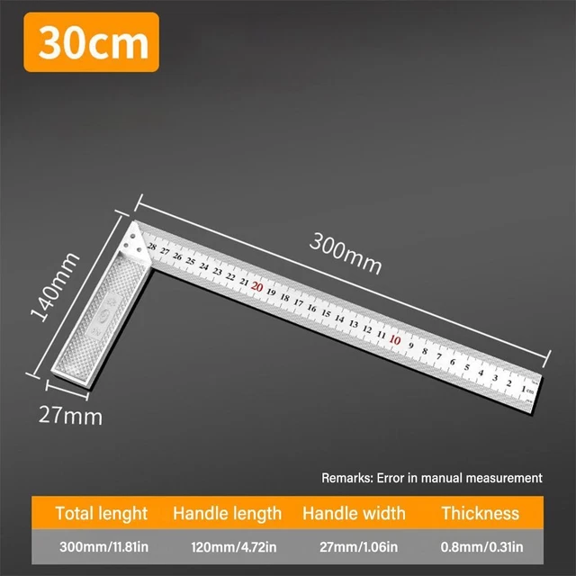 DOUBLE SIDED SCALE Right Angle Gauge 90 Degree Turning Ruler ...