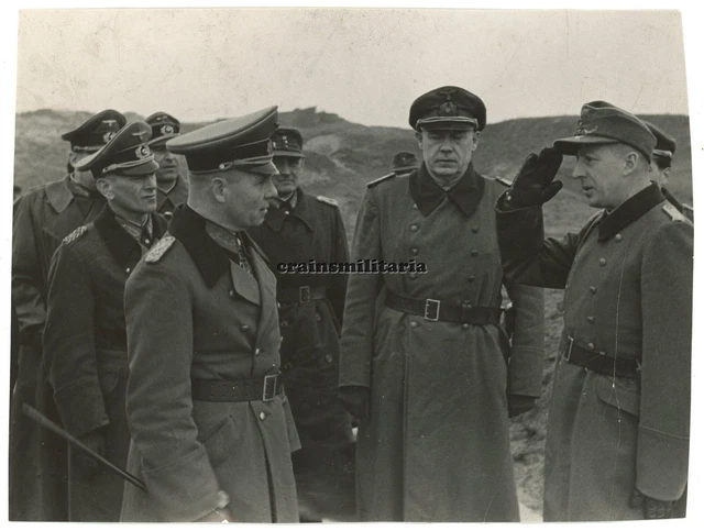 ORIG. RIESEN FOTO Erwin ROMMEL mit General Offiziere am Atlantikwall ...