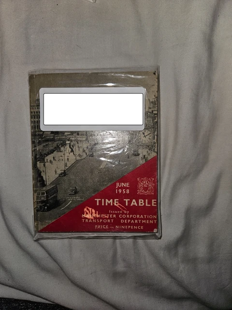 MANCHESTER CORPORATION PUBLIC Bus Transport Timetable Booklet 1958 B2CD ...
