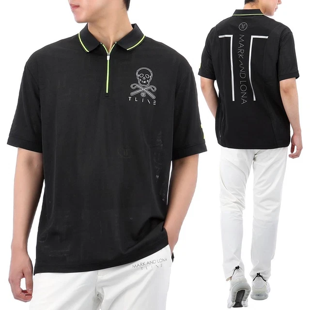 MARK & LONA 25SS T-Mark Pattern Polo Short Sleeve T-Shirt BLACK ...