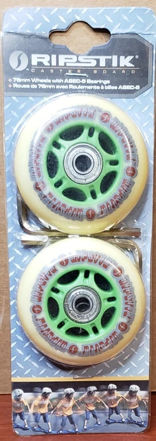 RAZOR RIPSTIK CASTER Board Replacement Wheels Set Green 76mm ABEC-5 ...