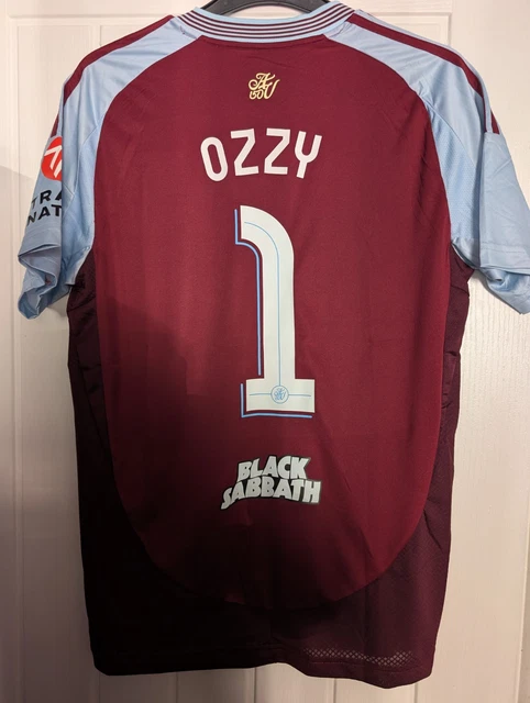VILLA X OZZY Osbourne X Black Sabbath Football Jersey £120.00 - PicClick UK