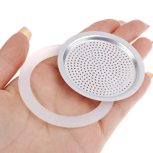 SILICONE GASKETS + Aluminum Filter Moka Pot Coffee Bottle Replacement ...