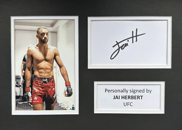 JAI HERBERT HAND Signed White Card In A4 Ufc Mount Display £24.99 ...