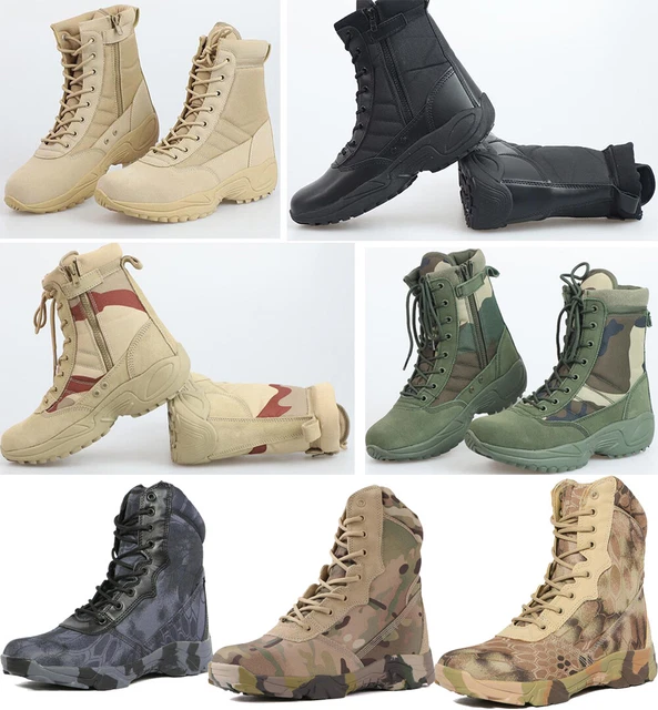 MEN CAMO MILITARY Tactical SWAT Boots Desert Combat Hiking Outdoor Army ...