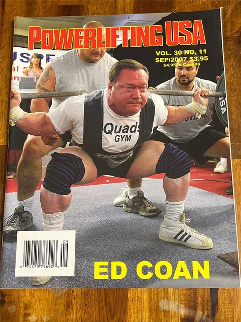 POWERLIFTING USA BODYBUILDING weightlifting muscle magazine ED COAN 9 ...