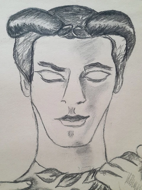 JOLI DESSIN FUSAIN Art Moderne Portrait De NIJINSKI EUR 39,90 - PicClick FR