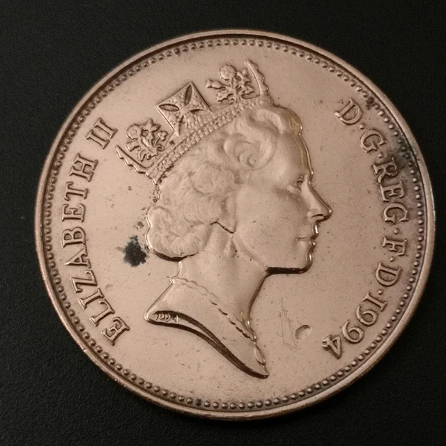 UK COIN - 1994 - 2pence Elizabeth II 3rd Effigy, Copper Plated Steel $5 ...