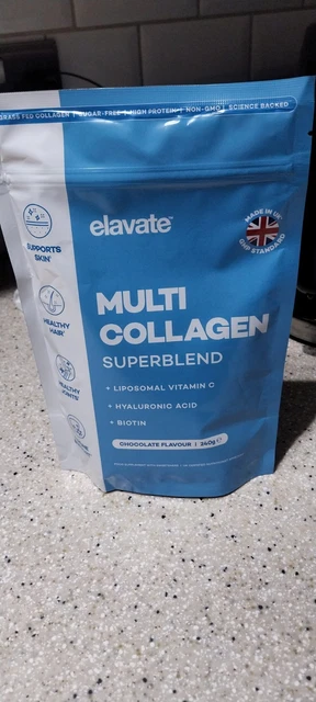 ELEVATE MULTI COLLAGEN chocolate 240g Skin Hair Hyaluronic Acid ...