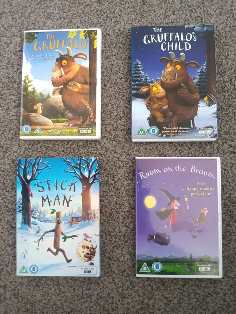 X4 JULIA DONALDSON DVDs Gruffalo Gruffalo's Child Stick Man Room On The ...