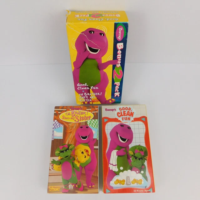 BONUS 2 PACK VHS BARNEY & FRIENDS 1998 Good Clean Fun/Oh Brother She's ...