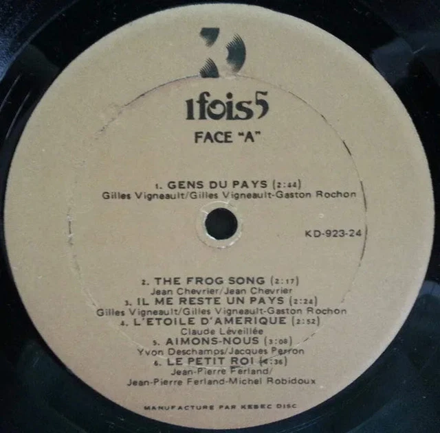 ROBERT CHARLEBOIS, GILLES Vigneault, Claude Léveillée, Jean-Pierre ...