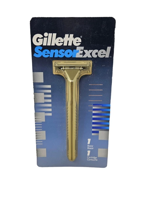 ORIGINAL GILLETTE SENSOR Excel Razor Metal Handle blade Shaver Made in ...