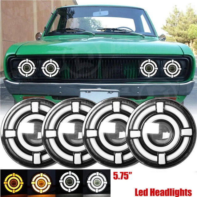 4PC 5 3/4& 5.75 INCH Round LED Headlights HI/LO Beam fit Datsun 620 ...