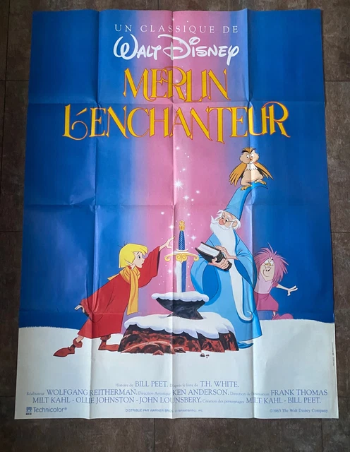 AFFICHE DU FILM Disney: "Merlin l'enchanteur" 160 x120 cm -1963 EUR 45 ...