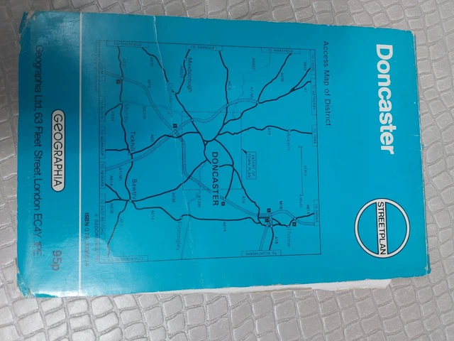 VINTAGE DONCASTER STREET Plan Road Map/Atlas Geographia 1981/82 ...