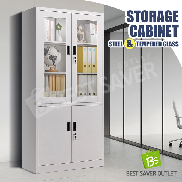 STEEL FILING CABINET Locker Office File Storage Lockable Shelves ...