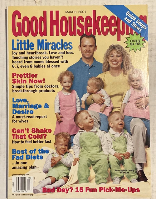 GOOD HOUSEKEEPING MARCH 2001 Little Miracles the Collins Family of ...