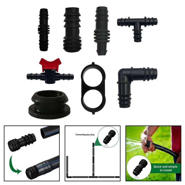 RELIABLE STRAIGHT BYPASS Tee Connector for 16mm PE Pipe Drip Irrigation ...