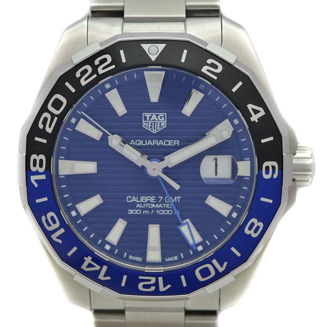 TAG HEUER WAY201T.BA0927 Aquaracer Calibre 7 GMT Blue Dial #KN406 EUR 2 ...
