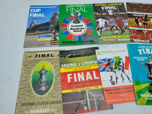 COLLECTION OF FA Cup & League Cup Final Programmes + Charity Shield ...