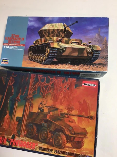 HASEGAWA FLAKPANZER & 8 Rad SdKfz 234/4 1/72 Armour Tank model kits ...