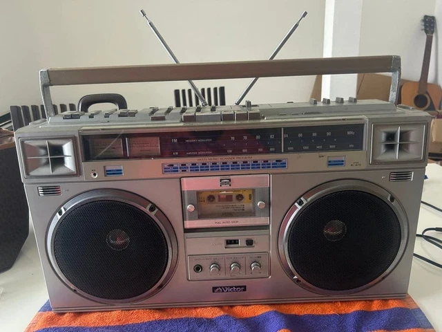 JVC VICTOR RC-M70 AM FM Stereo Radio Cassette Recorder Silver Used From ...