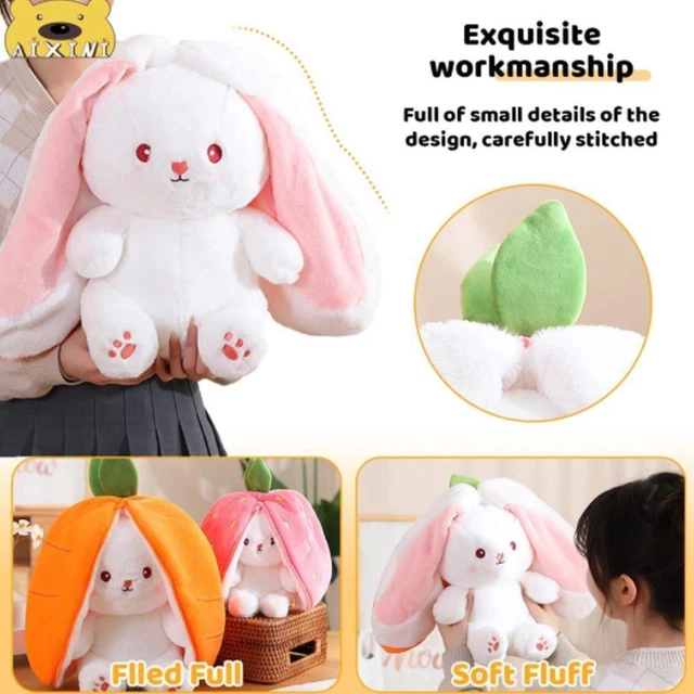 25cm Cute Reversible Strawberry Rabbitbunny Transforms Into A Plushie £959 Picclick Uk