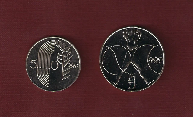 CYPRUS 1988 SEOUL Olympics 50C + 1P. Pair Brilliant Unc. Commemorative ...