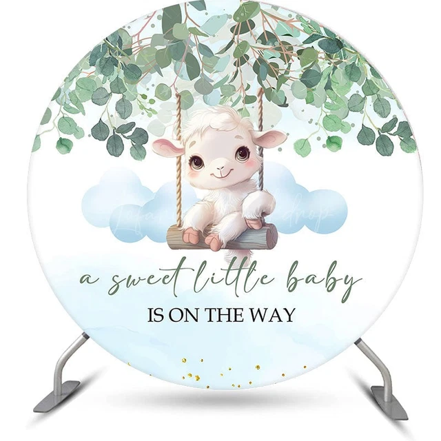 LOFARIS SWEET LITTLE Lamp Plant Round Baby Shower Backdrop $35.97 ...