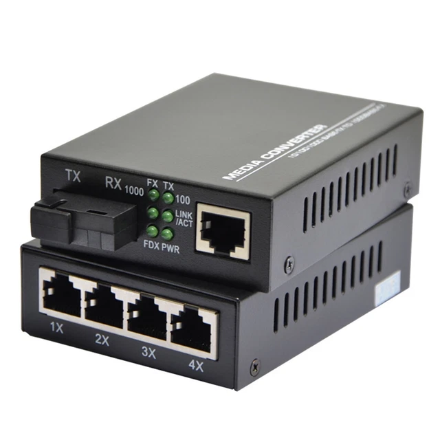 10/100/1000MBPS SINGLE MODE 1&4 RJ45 Ethernet to Fiber Optic Media Converter $43.00 - PicClick AU