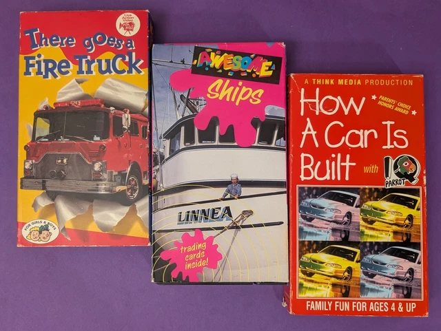 KIDS VHS LOT - There Goes A Fire Truck / Awesome Ships / How A Car Is ...