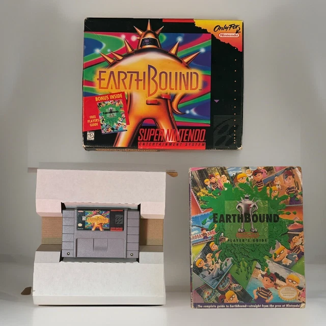 SUPER NINTENDO SNES Earthbound Cib Scratch Sniff Caja Taquillera ...